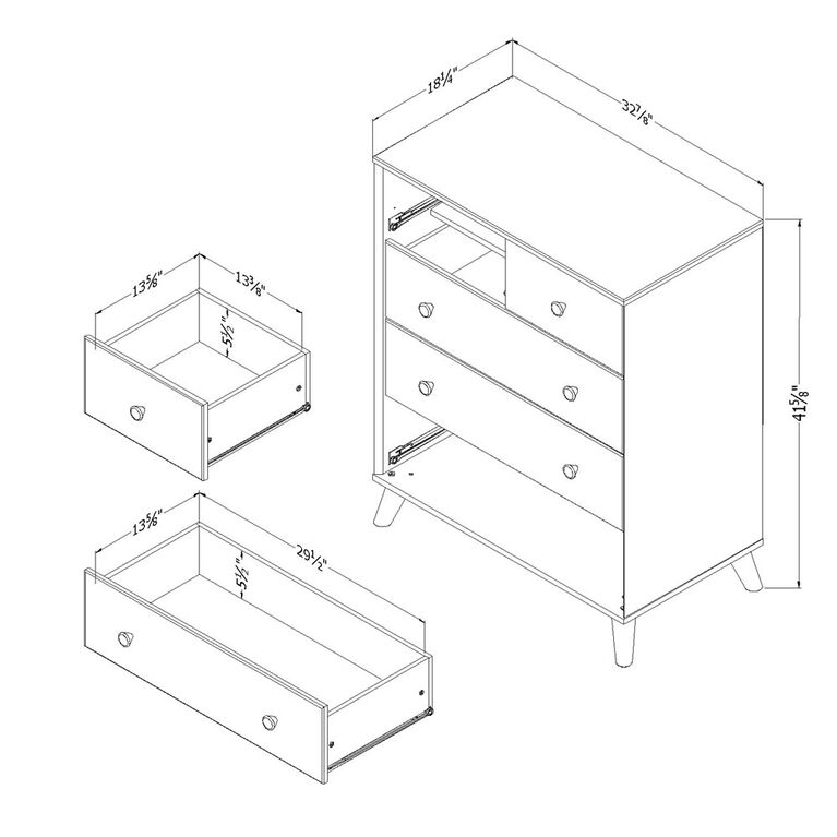 South Shore, Complete Bed - Natural Walnut and White | Toys R Us Canada