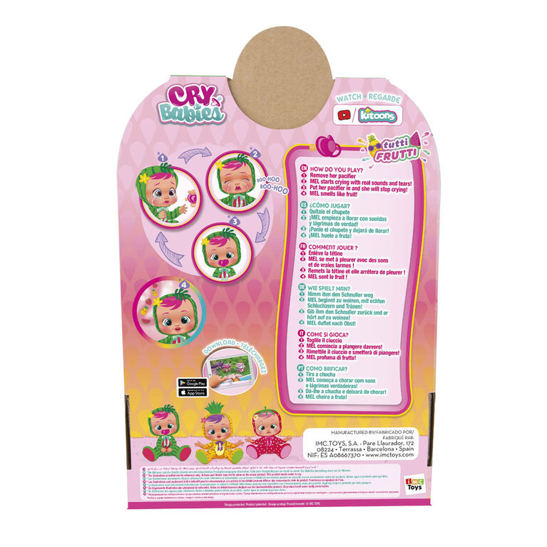 Cry Babies Tutti Frutti Mel The Watermelon Scented Doll | Toys R Us Canada