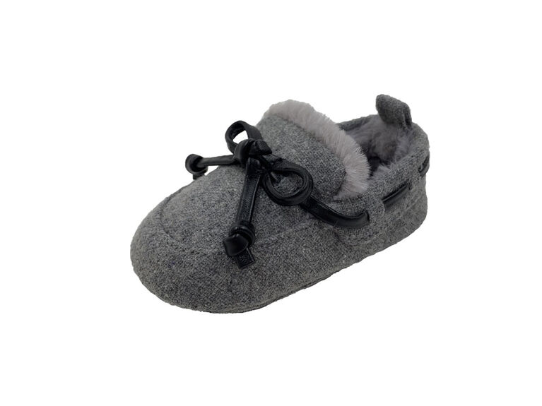 First Steps Charcoal Grey Slippers Size 2, 3-6 months | Babies R Us Canada