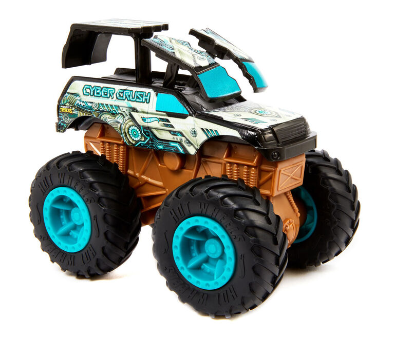 Hot Wheels Monster Trucks 1:43 Bash Ups Mix #1 Cyber Crush - Les styles varient. - Édition ...
