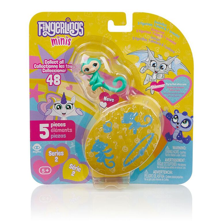 Fingerlings Minis - Series 2 - 5 piece blister - 3 figures plus bonus ...