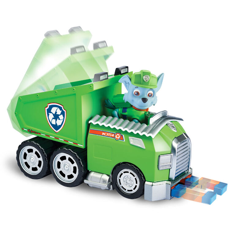 Paw Patrol - Rocky's Recycle Dump Truck Vehicle with Rocky Figure ...