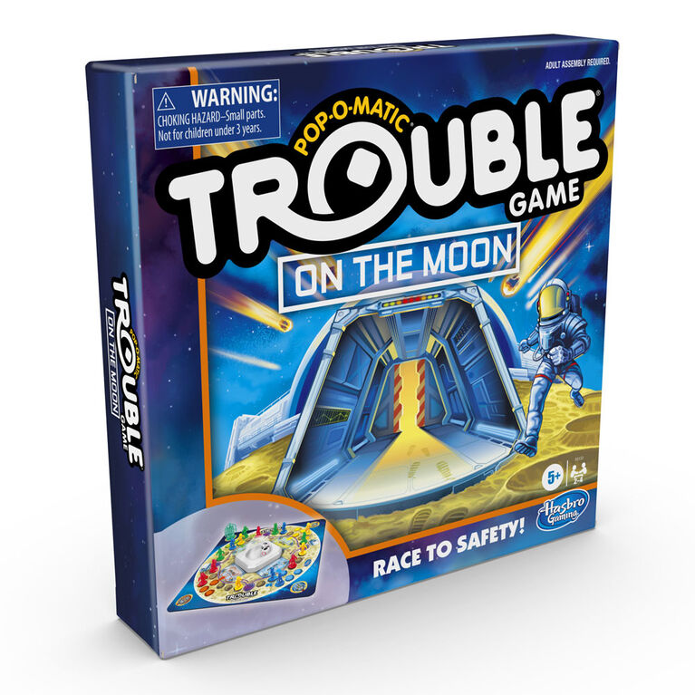 Trouble: On the Moon Edition Board Game; Astronaut Space-Themed Game ...