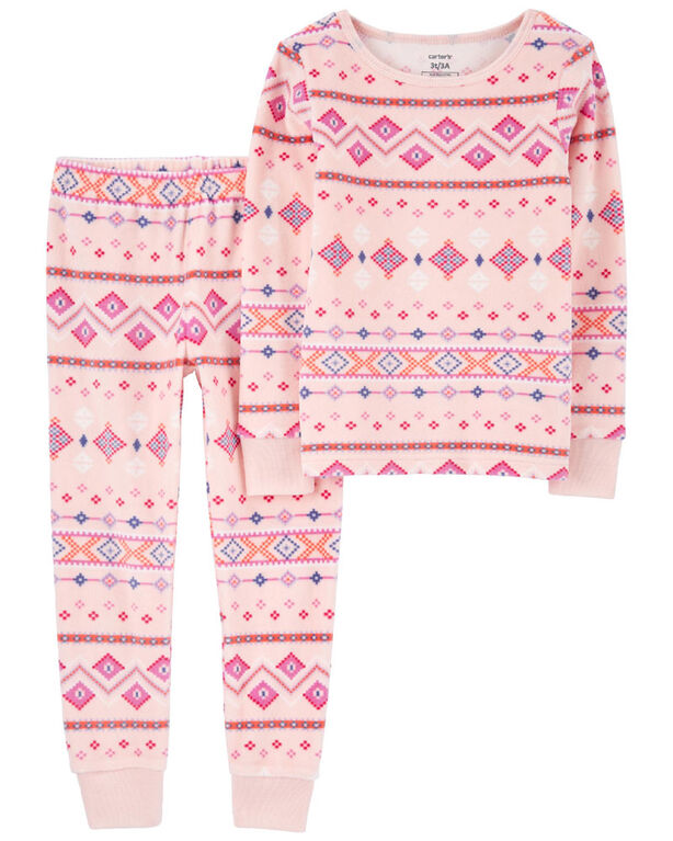Carter's Two Piece Fair Isle Fuzzy Velboa Pajamas Pink 2T | Babies R Us ...