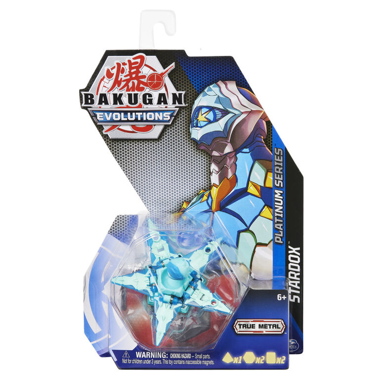 Bakugan Evolutions, Stardox (Blue), Platinum Series True Metal Bakugan, 2 BakuCores and ...