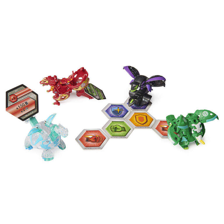 Bakugan Baku-Gear 4-Pack, Ramparian Ultra with Baku-Gear and Fused Trox ...