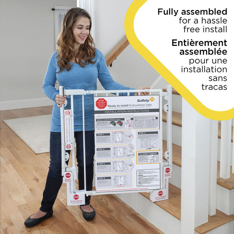 Safety 1st Ready To Install Everywhere Gate - White | Babies R Us Canada
