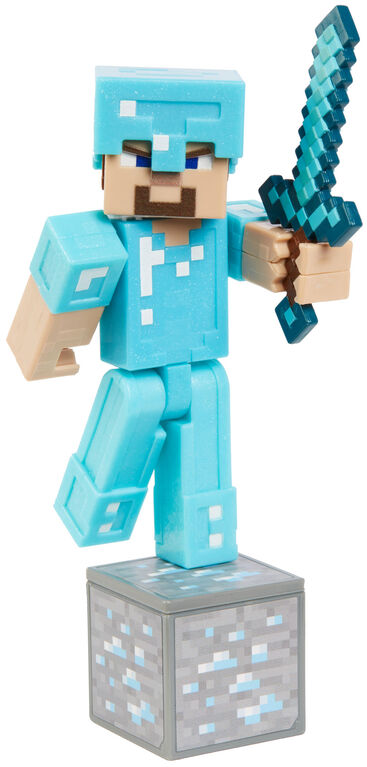 Minecraft - Comic Maker - Figurine articulée - Steve en armure de ...