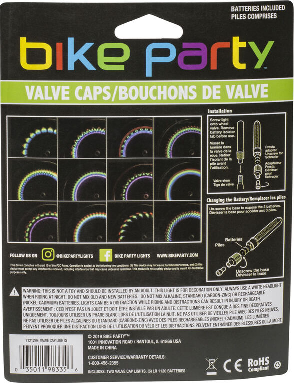 Bike Party Graphic Effect Valve Caps | Toys R Us Canada