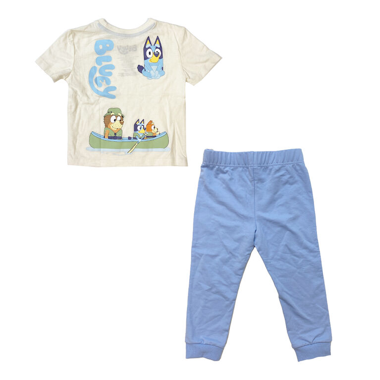 Bluey - 2 PC Tee and Jogger Set - Off White / Blue - Size 5T - Toys R ...