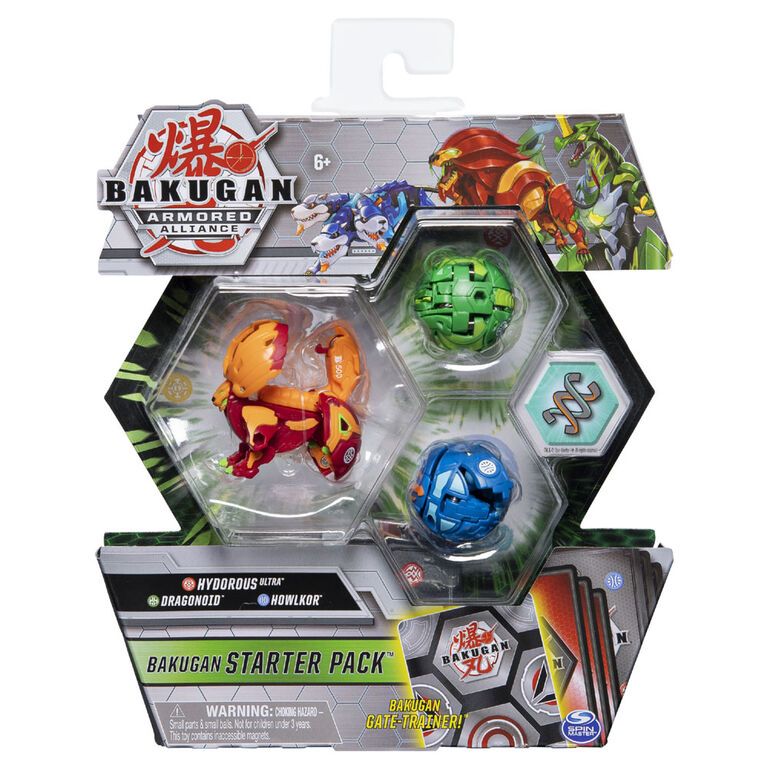 Bakugan Starter Pack 3-Pack, Hydorous Ultra, Armored Alliance Collectible Action Figures | Toys ...