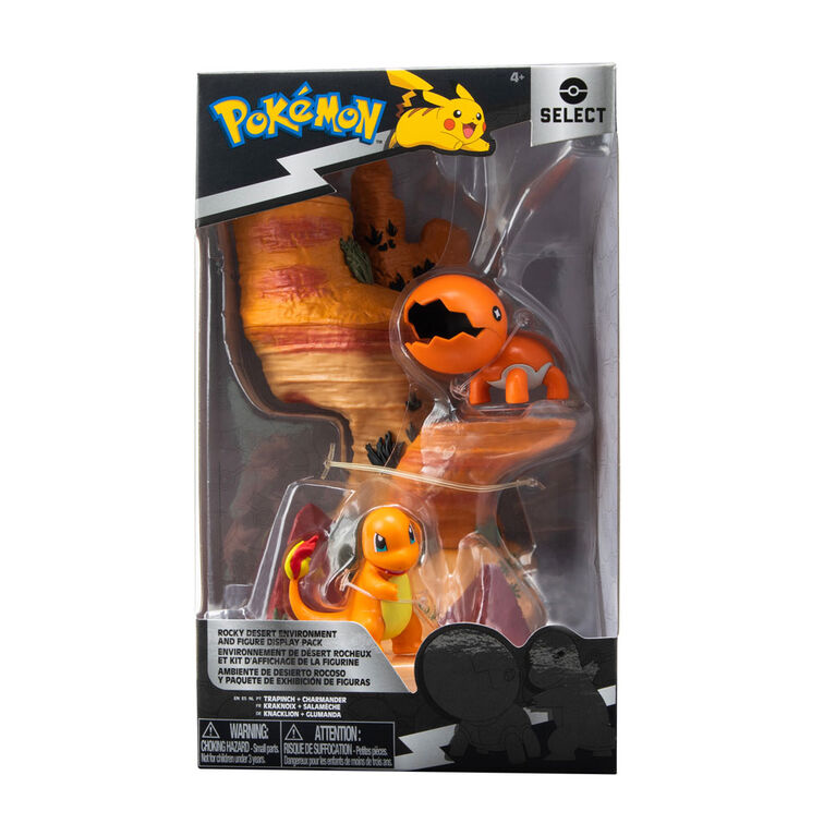 Pokémon Select - Rocky Desert Environment: Charmander + Trapinch | Toys ...