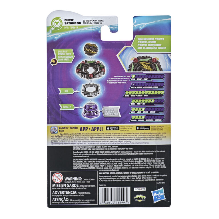 Beyblade Burst Surge Speedstorm Curse Satomb S6 Spinning Top Starter ...