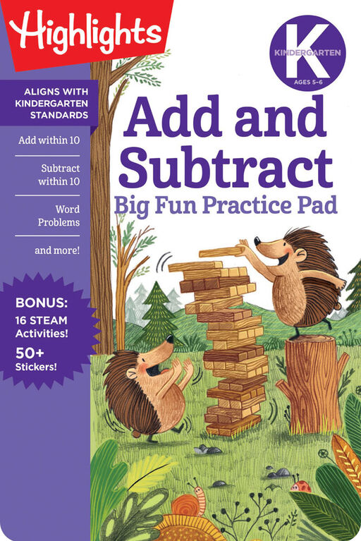 Kindergarten Add and Subtract Big Fun Practice Pad - English Edition ...