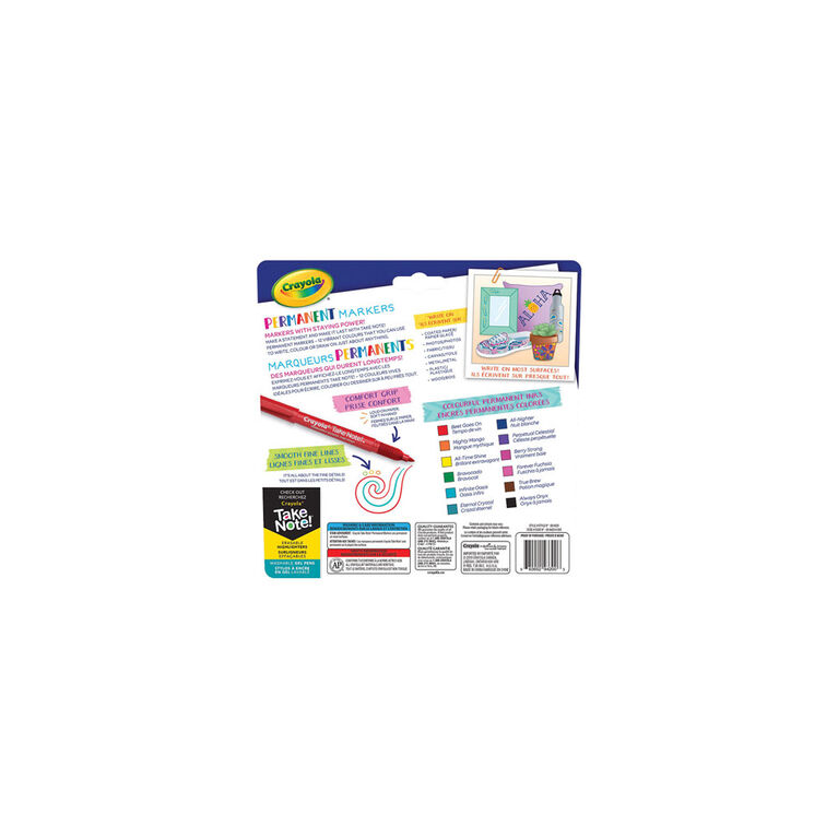 Crayola Take Note! Permanent Markers, 12 Count | Toys R Us Canada