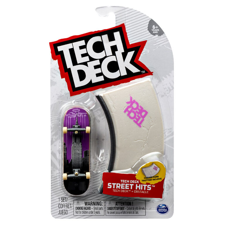 Tech Deck, Street Hits, Shut Skateboards Fingerboard with Curved Curb ...