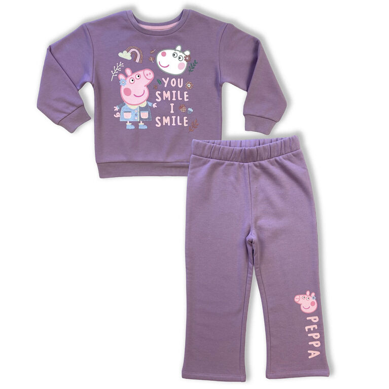 Peppa Pig 2 Piece Crewneck & Jogger Set - Purple 4T | Babies R Us Canada
