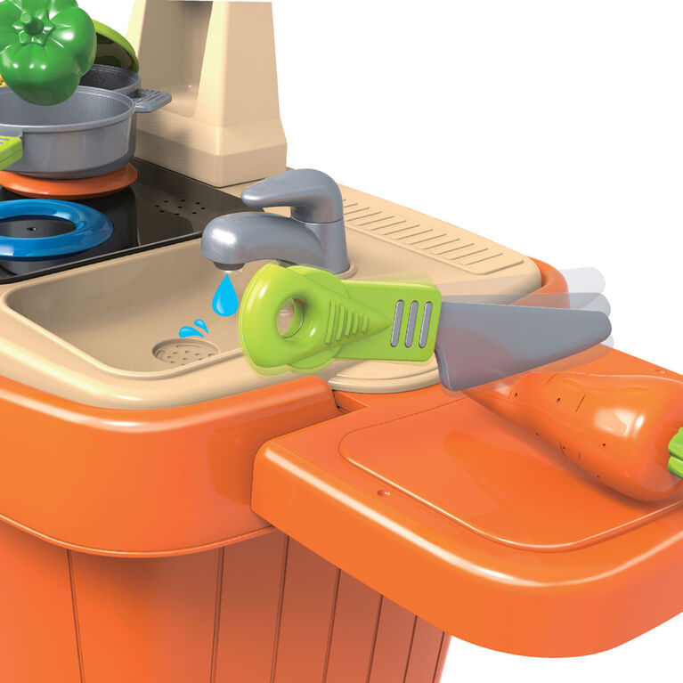 Toy Chef Children's Chef's Kitchen Block Set With Interactive Lights ...