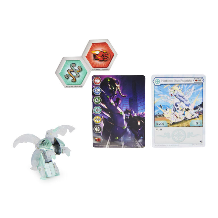 Bakugan Evolutions, Neo Pegatrix, Bakugan True Metal Platinum Series, 2 BakuCores et carte ...