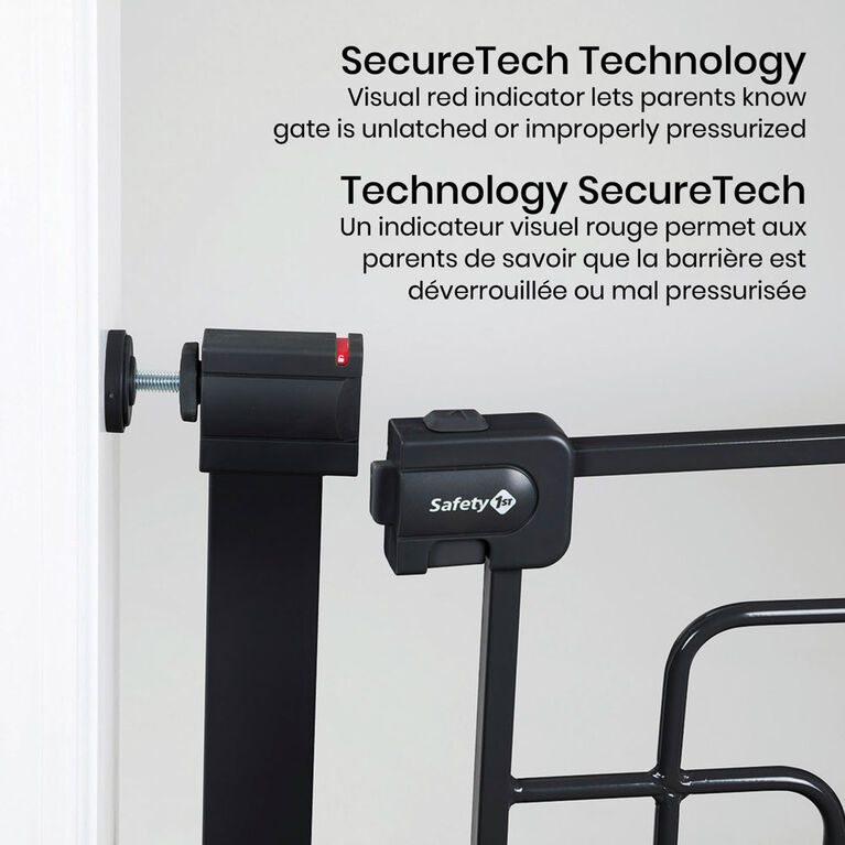 Safety 1st Contemporary Tall & Wide Gate with SecureTech - Black ...