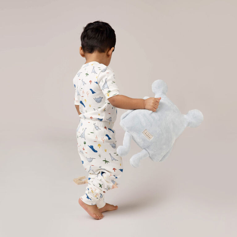 RISE Little Earthling Short Sleeve 2 Piece Sleep White Dino Print ...