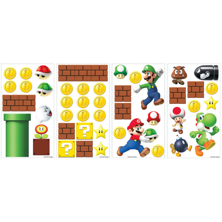 Super Mario Peel & Stick Wall Decals | Toys R Us Canada