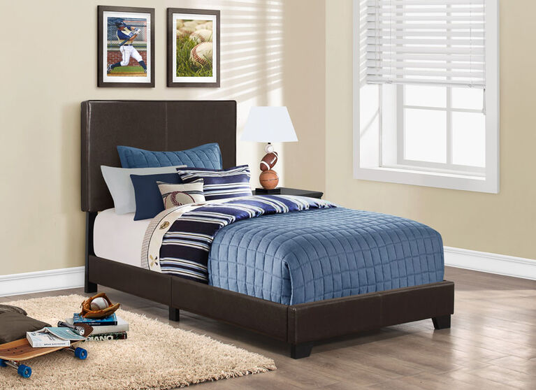 Monarch Leather Look Twin Bed - Dark Brown | Toys R Us Canada