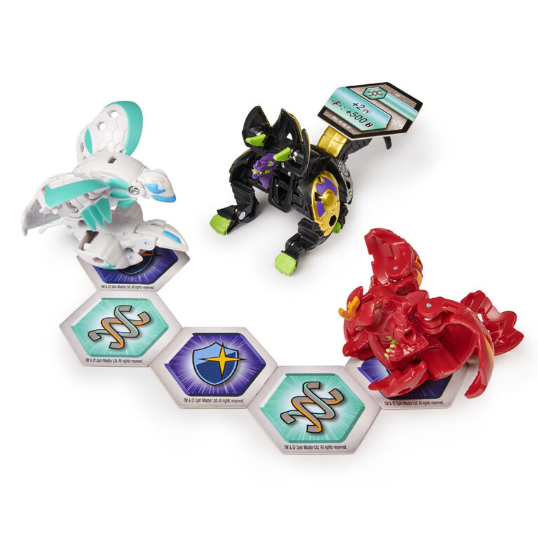 Bakugan Starter Pack 3-Pack, Fused Hydorous x Thryno Ultra, Armored Alliance Collectible Action ...
