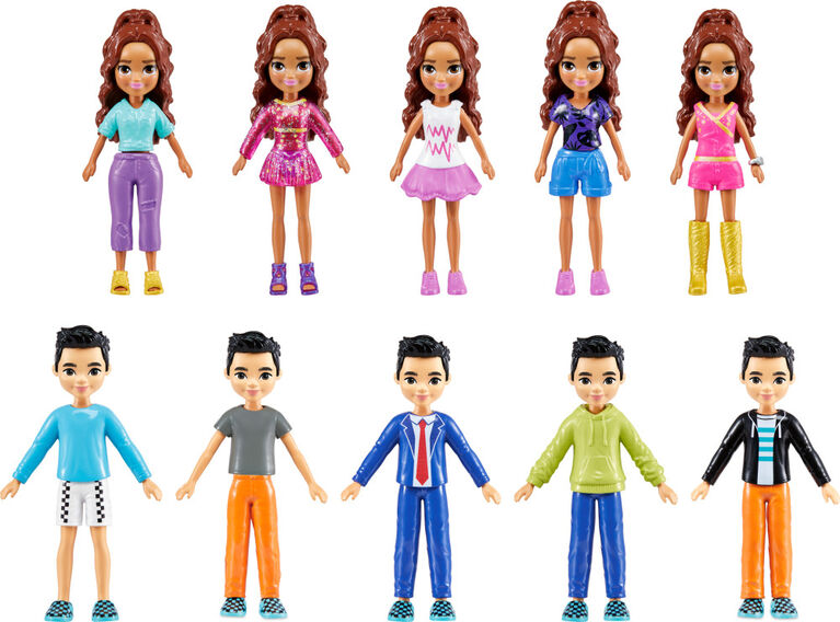 Polly Pocket Sparkle Cove Adventure Fashion Pack Playset with 4 Dolls ...