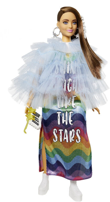 Barbie Extra Doll #9 in Blue Ruffled Jacket with Pet Crocodile | Toys R ...