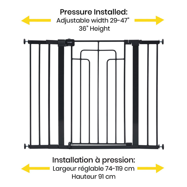 Safety 1st Contemporary Tall & Wide Gate with SecureTech - Black ...