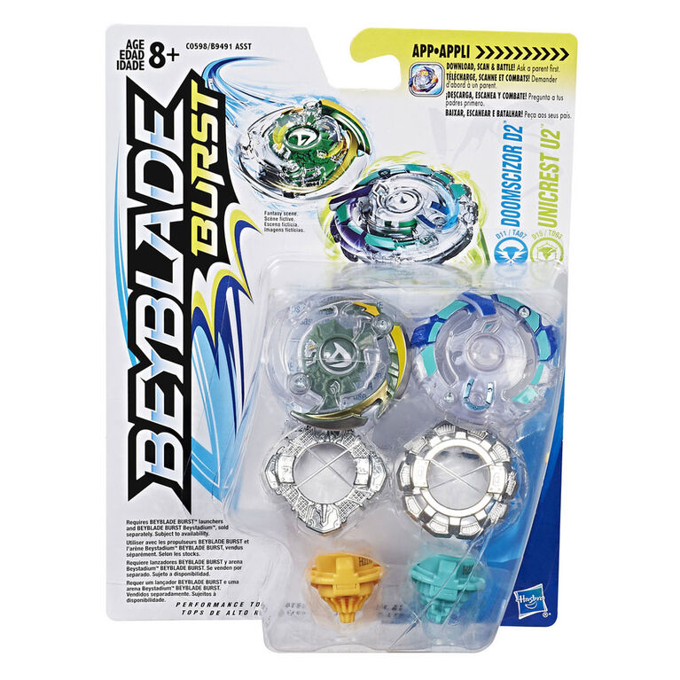 Beyblade Burst Dual Pack Doomscizor D2 and Unicrest U2 | Toys R Us Canada