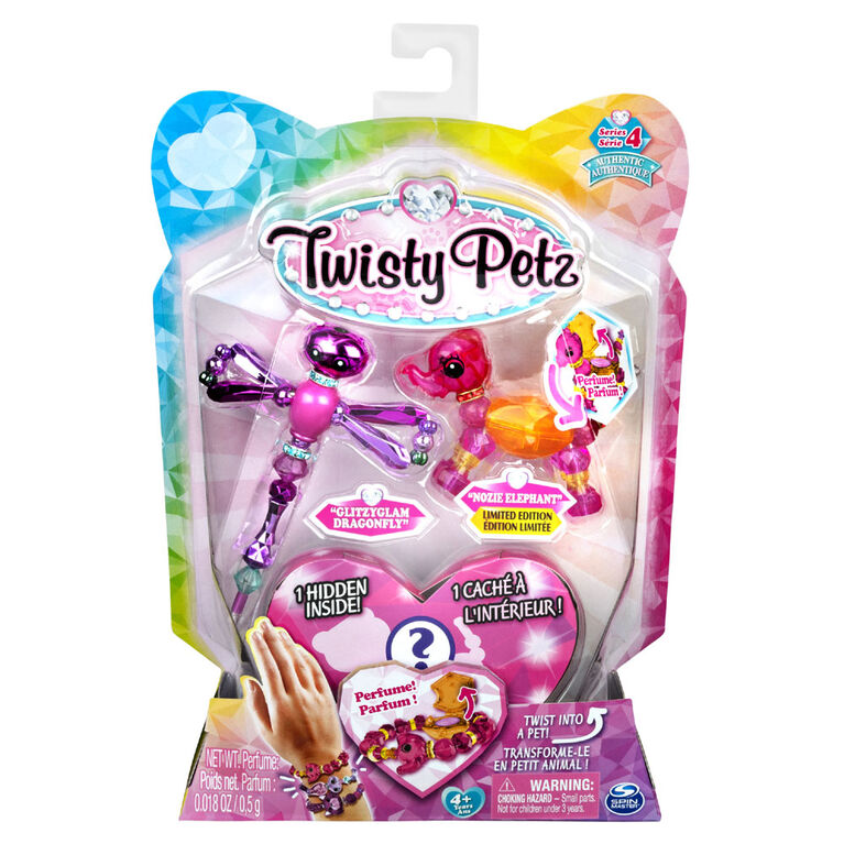 Twisty Petz, Series 4 3-Pack, Glitzyglam Dragonfly, Nozie Elephant and ...