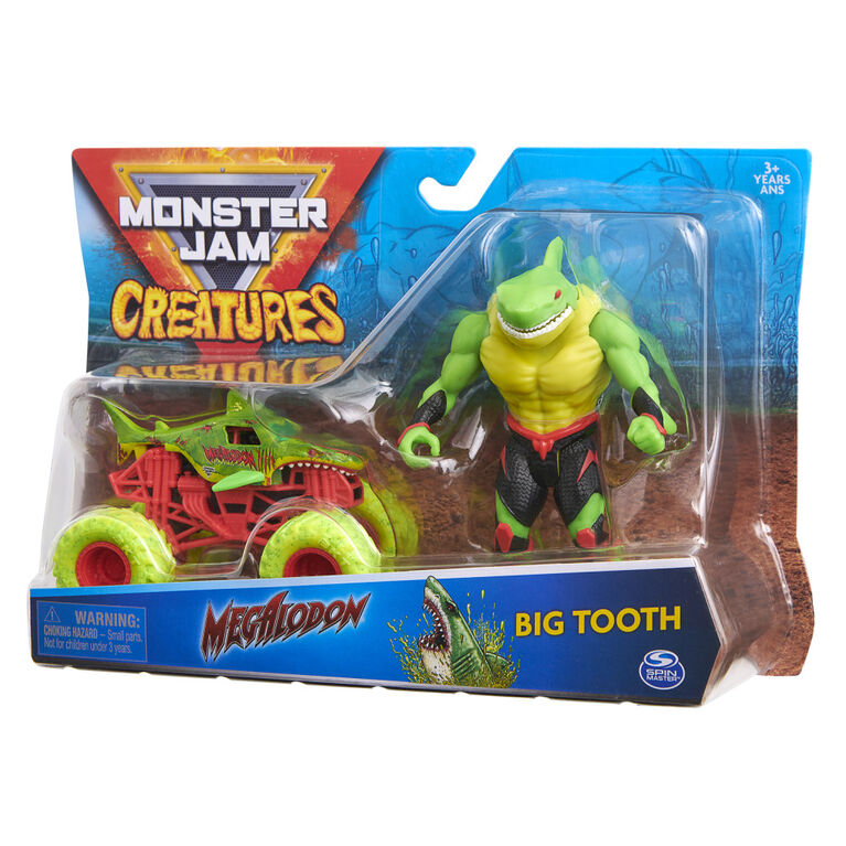 Monster Jam, Official Megalodon 1:64 Scale Monster Truck and 5-inch Big ...