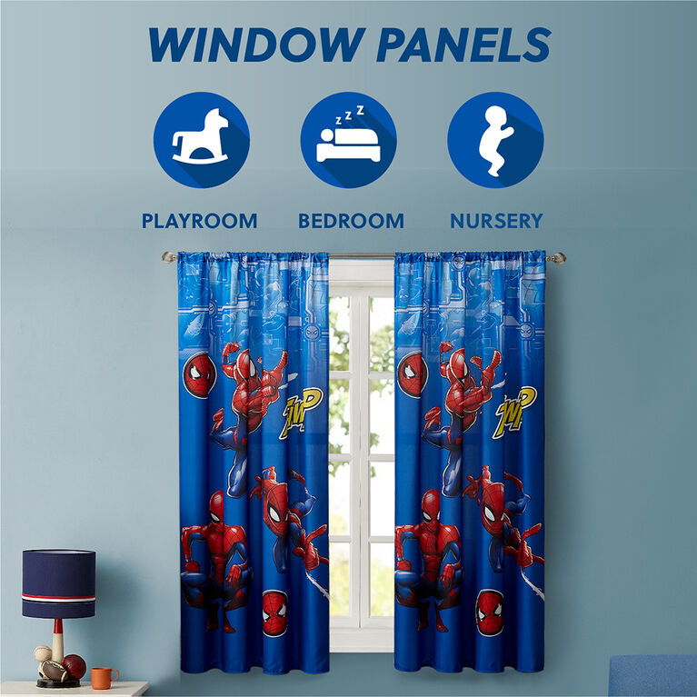 Marvel Spiderman Window Curtains for Kids, Set of 2 Panels | Toys R Us ...