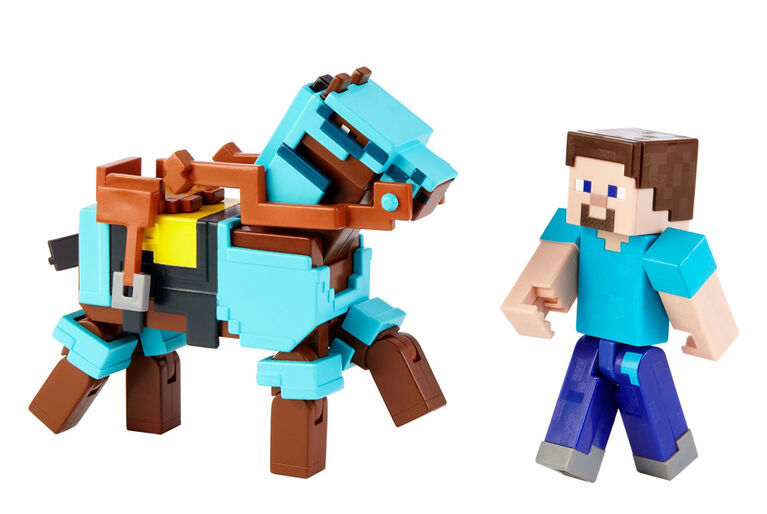 Minecraft Comic Maker 2-Pack Figures Steve and Armoured Horse - English ...