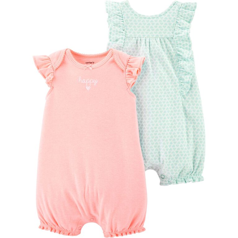 Carter's 2-Pack Flutter Rompers - Pink, 6 Months | Toys R Us Canada