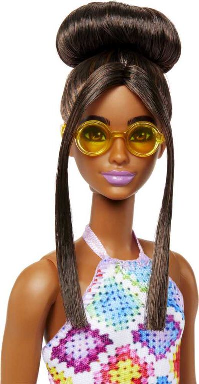 Barbie Fashionistas Doll #210 with Bun and Crochet Halter Dress | Toys ...