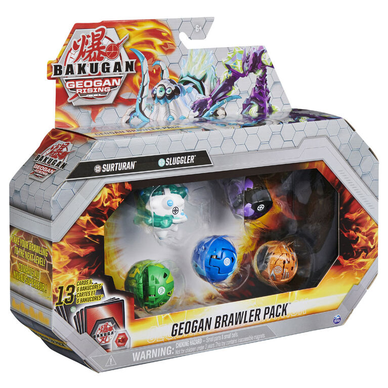 Bakugan Geogan Brawler 5-Pack, Exclusive Surturan and Sluggler Geogan ...