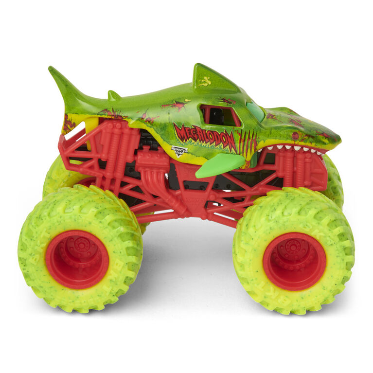 Monster Jam, Official Megalodon 1:64 Scale Monster Truck and 5-inch Big ...