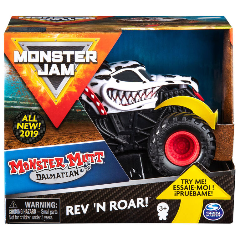 Monster Jam, Official Monster Mutt Dalmatian Rev 'N Roar Monster Truck ...