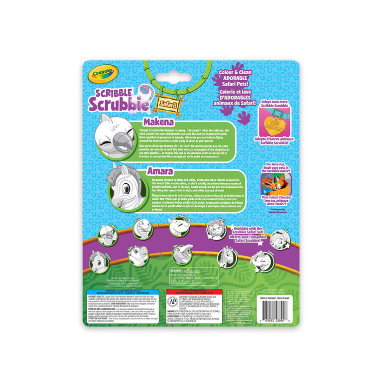 Crayola Scribble Scrubbie Safari Animals 2-Pack Zebra & Bird | Toys R ...