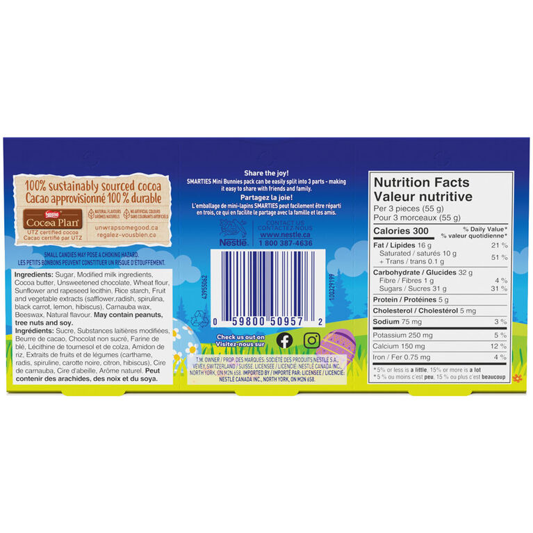 Smarties Icon Bunny 3-Pack 3X18.5G - Items sold individually ...