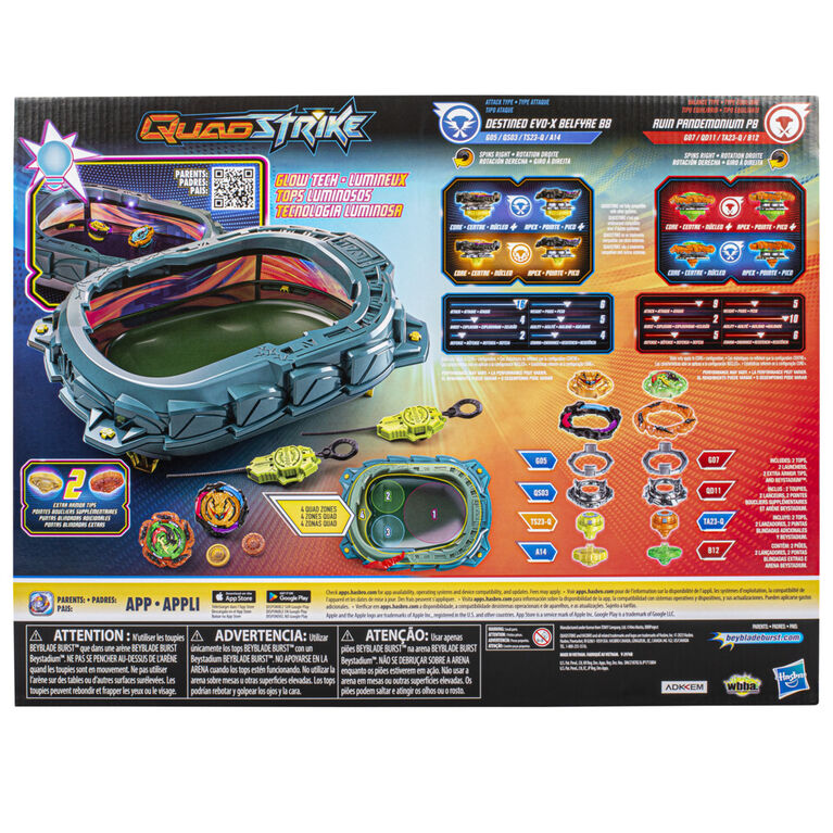 Beyblade Burst QuadStrike, Set de combat Light Ignite avec arène ...