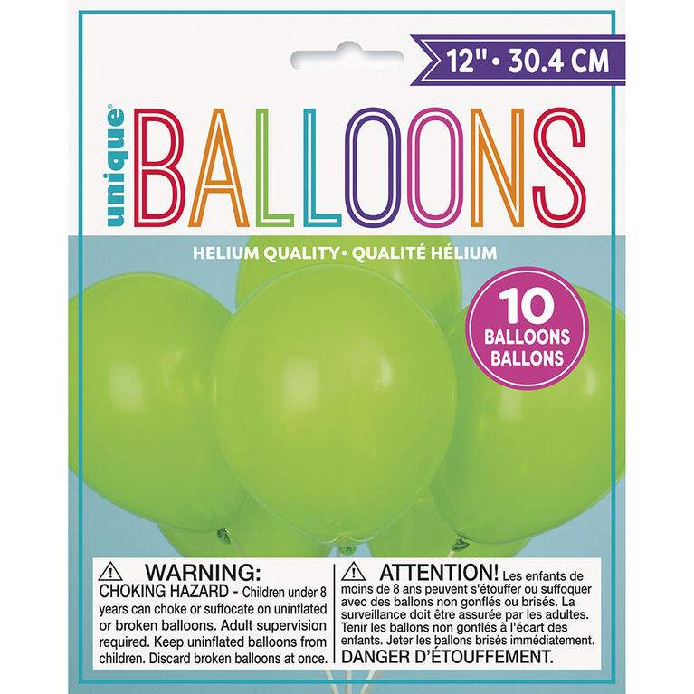12" Latex Balloons, 10 pieces - Lime Green | Toys R Us Canada