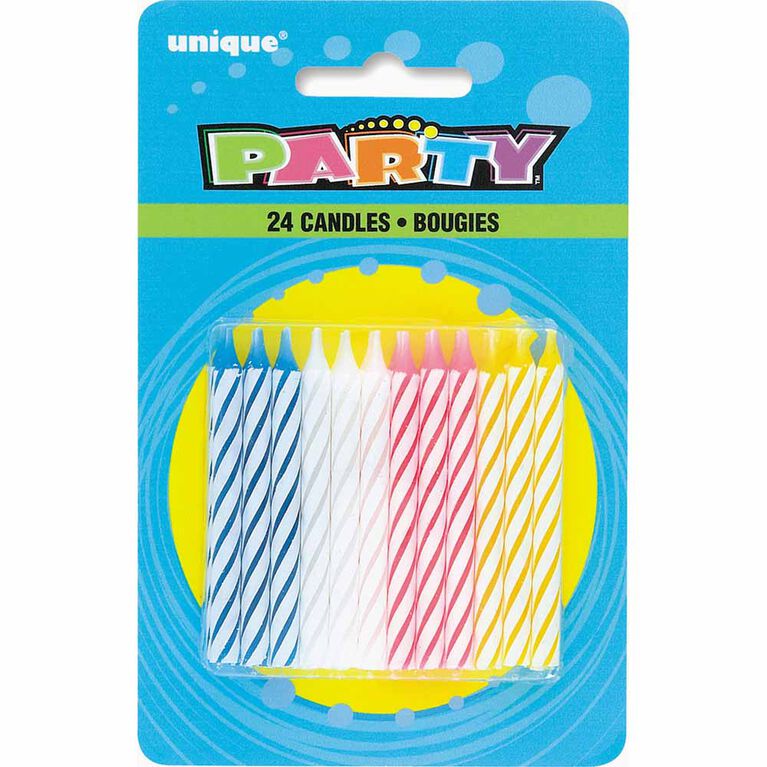 Multicolor Spiral Birthday Candles, 24 pieces | Toys R Us Canada