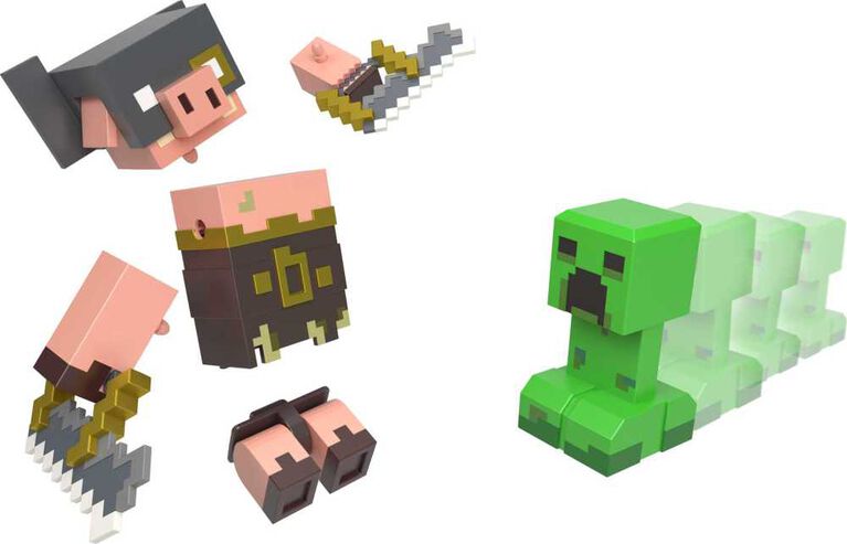 Minecraft Legends Creeper vs Piglin Bruiser Figures | Toys R Us Canada