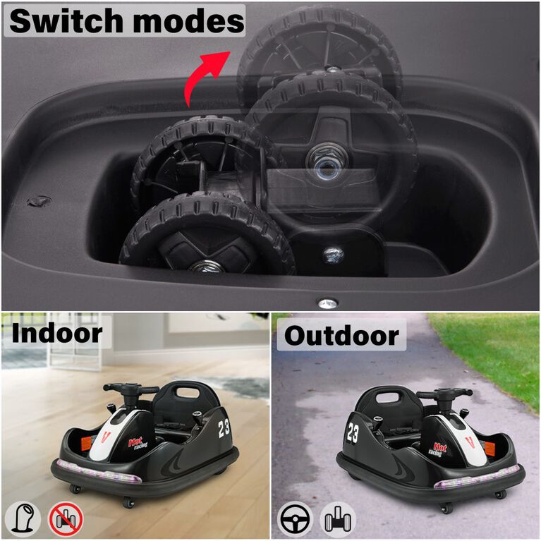 Voltz Toys Bumper Car Rectangular 360 Rotation with Remote, Black ...