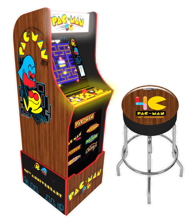 1Up Pacman40Th W/Riser Lit Marquee&Stool | Toys R Us Canada