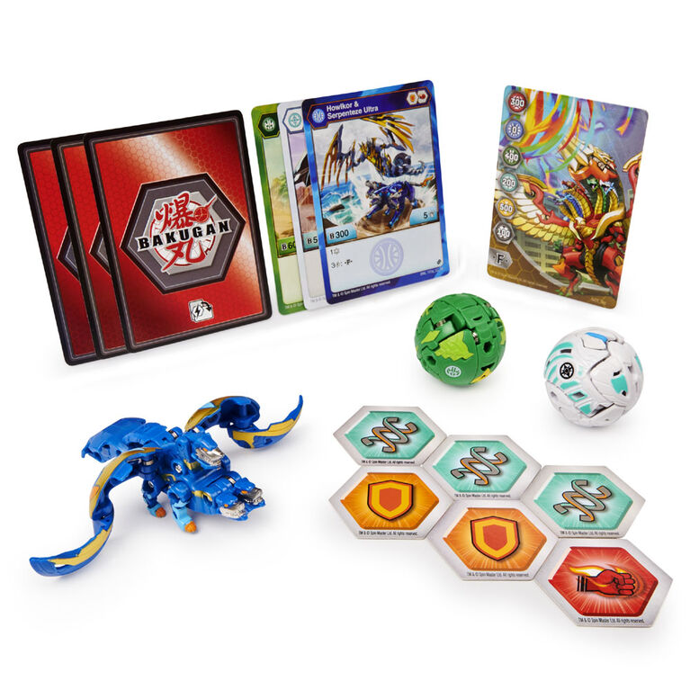 Bakugan Starter Pack 3-Pack, Fused Howlkor x Serpenteze Ultra, Armored Alliance Collectible ...